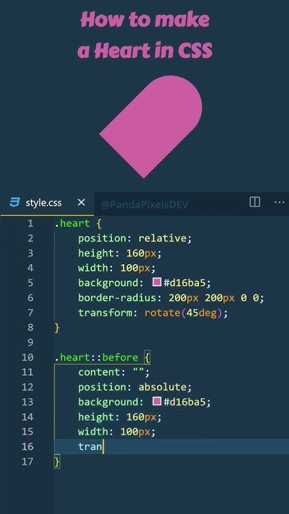 How To Make Heart In Using Css In Vscode Coding Programming Trending Css Csclasses0