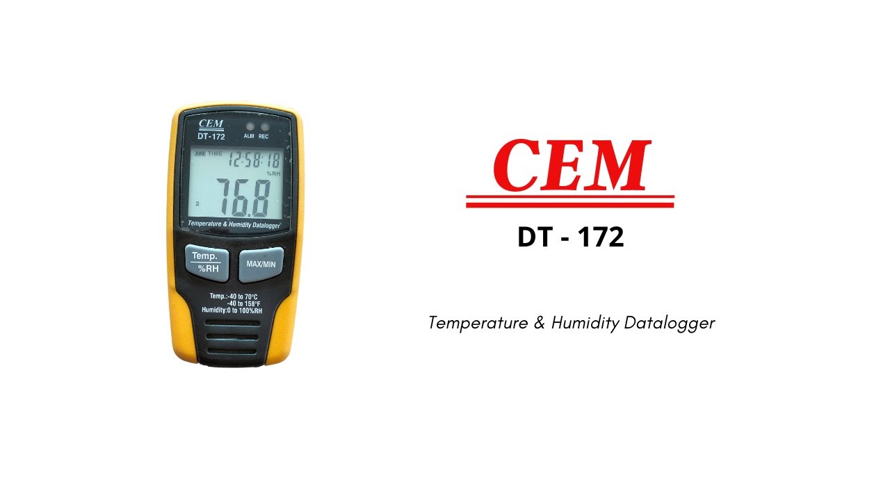 CEM DT-172 | Temperature & Humidity Datalogger - YouTube