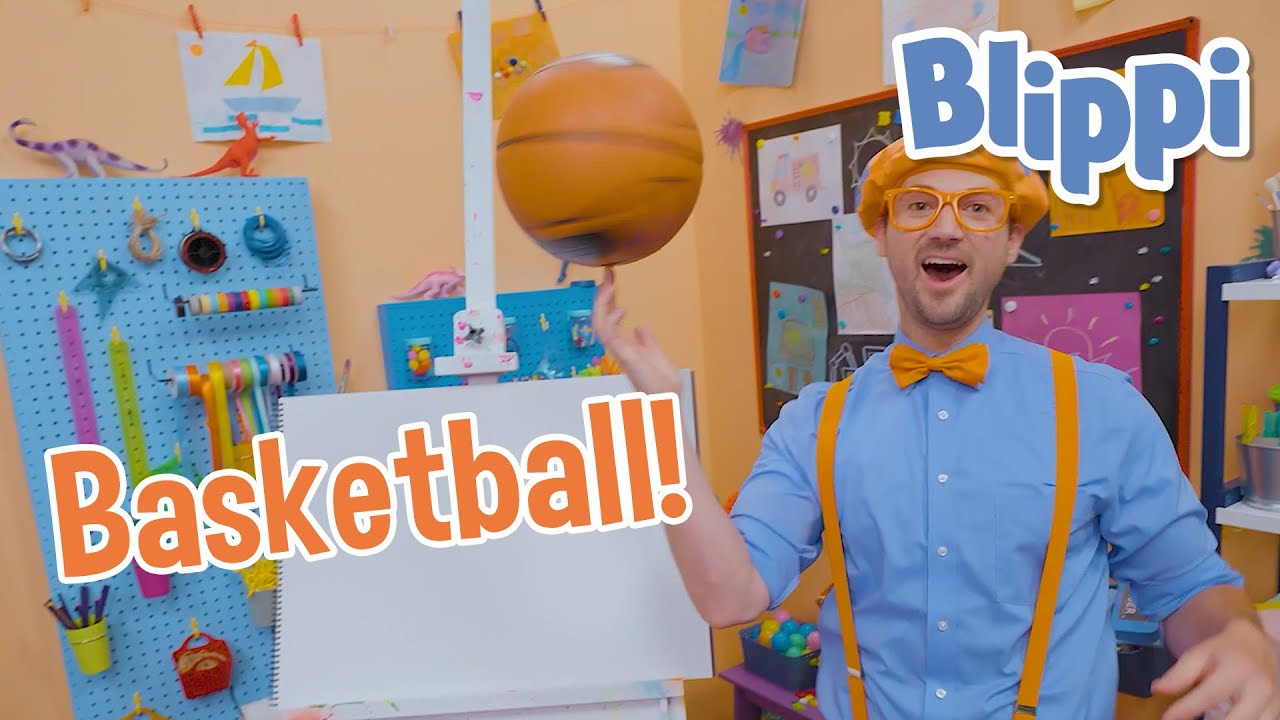 How To Draw A Basketball | Art for Kids With Blippi! | Drawing Videos ...