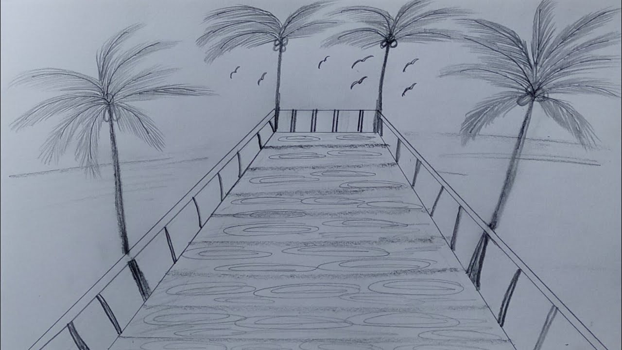 Nature Drawing | Natural Drawing Picture | Easy Natural Drawing with ...