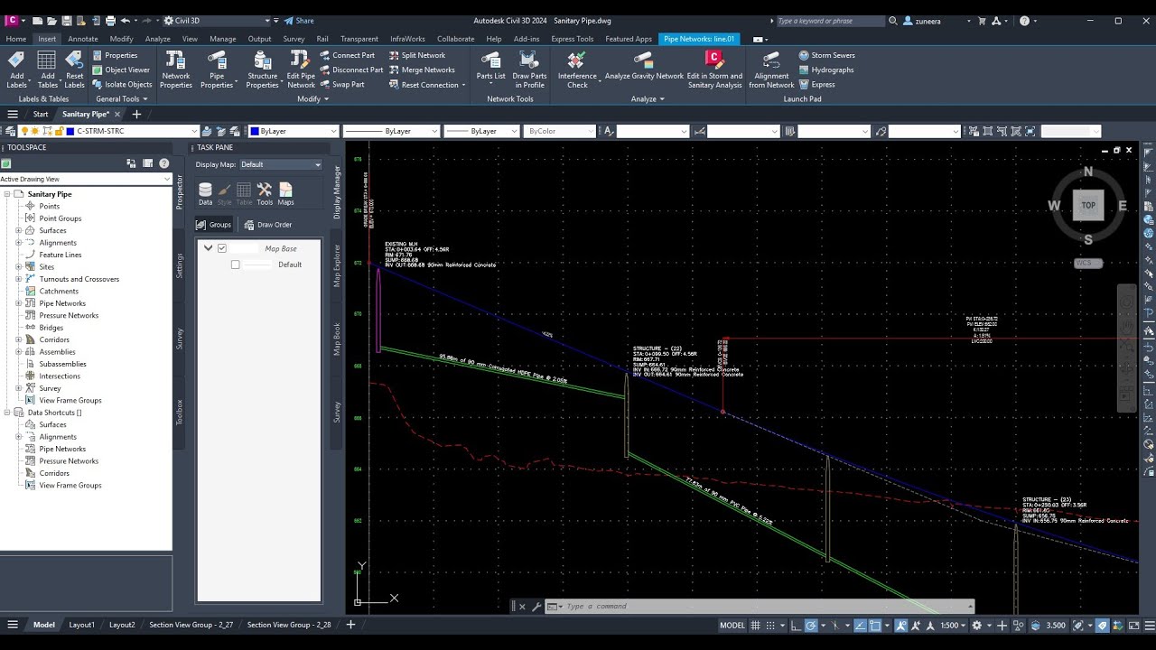 141-Civil 3D: Pipe Network Modeling - Introduction to Labeling Pipes ...