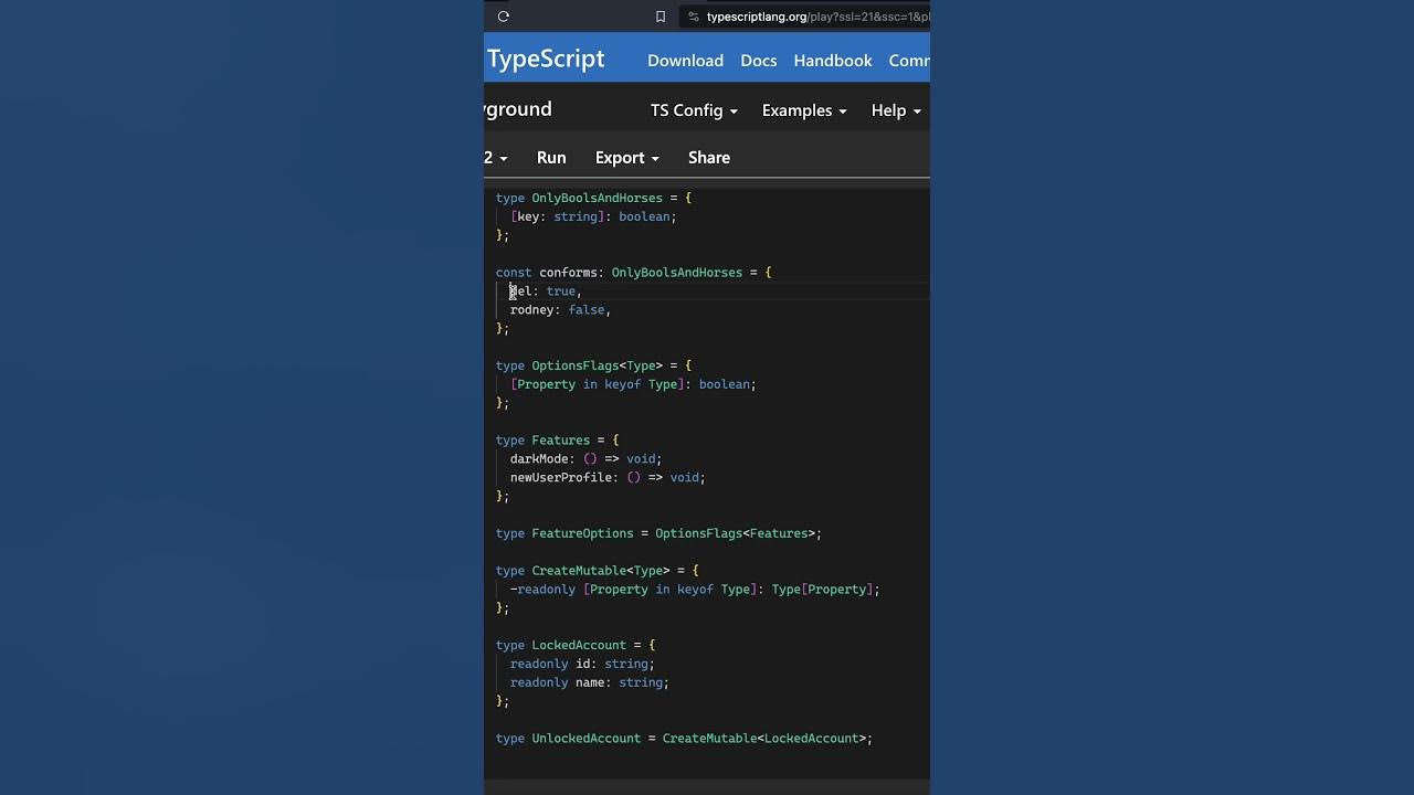 Create New Types Using Mapped Utility Types In Typescript Frontendinterview Shorts Coding