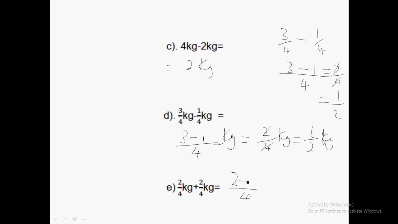 Addition & Subtraction of measuring Mass -Math-G3-DMS - YouTube