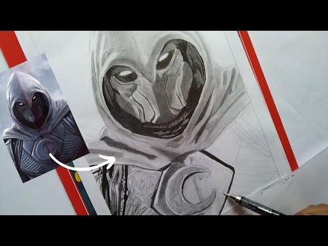 Moon Knight 🌙 Drawing | Moon Knight Drawing Easy - Timelapse | The Art ...