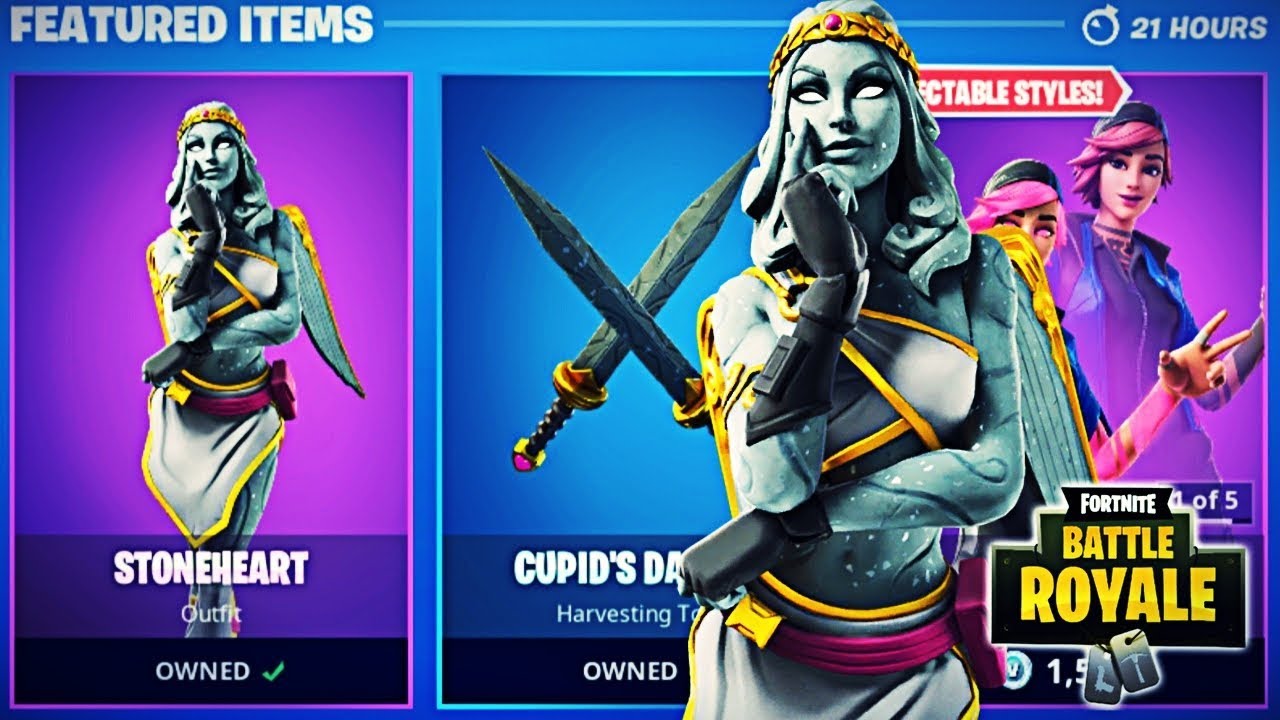NEW STONEHEART SKIN + CUPID'S DAGGER PICKAXE NEW FORNITE ITEM SHOP ...