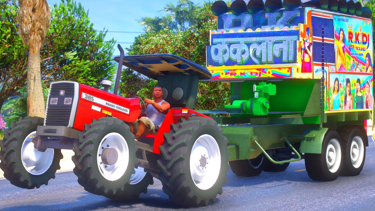 ट्रैक्टर और ट्राली वाला डीजे ट्रैक्टर dj tractor dj राजस्थानी ट्रैक्टर ...