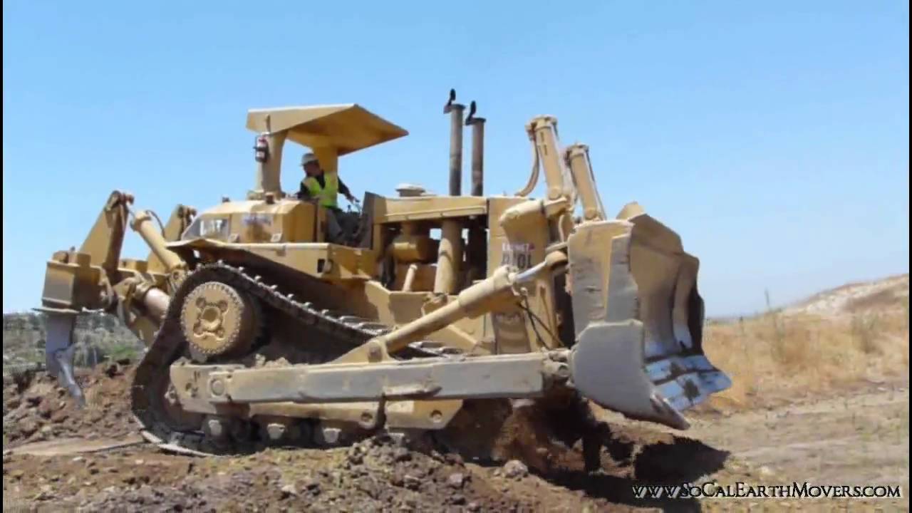 CAT D10 pushing dirt (up close) - YouTube