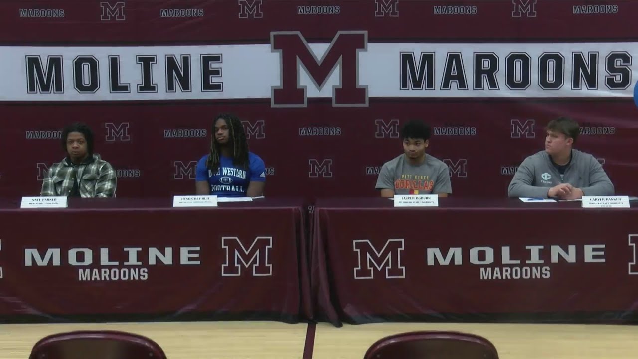 Moline Football players Signing Day event on February 1 - YouTube