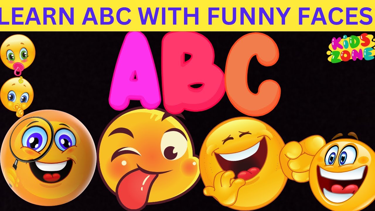 ABC song with funny faces | kids Sing Along ABC Song | Phonics Song ...