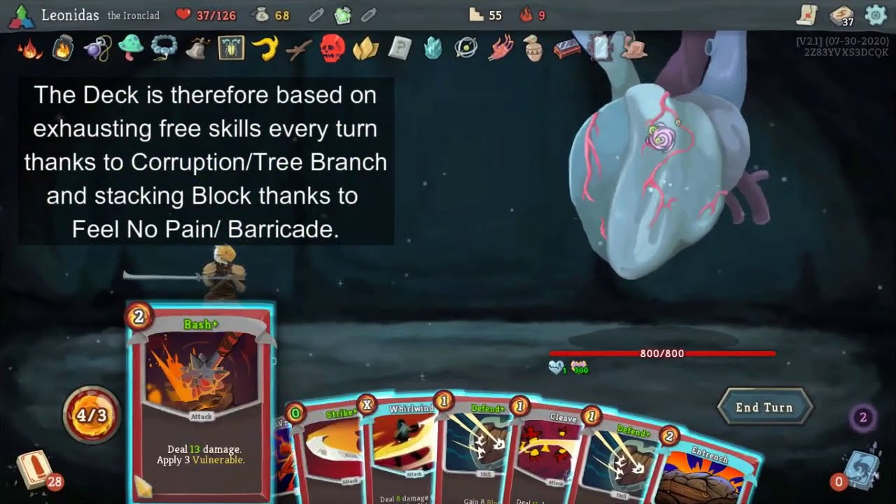 Slay The Spire: Killing the Corrupt Heart (Ironclad) with an Exhaust ...