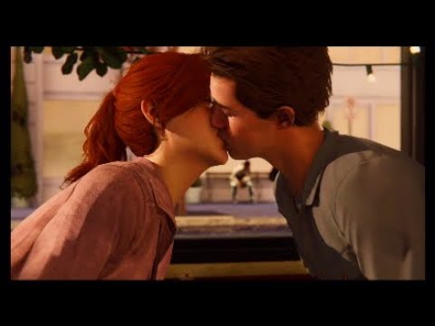 Spiderman PS4 Peter parker & mary Jane Kiss scene