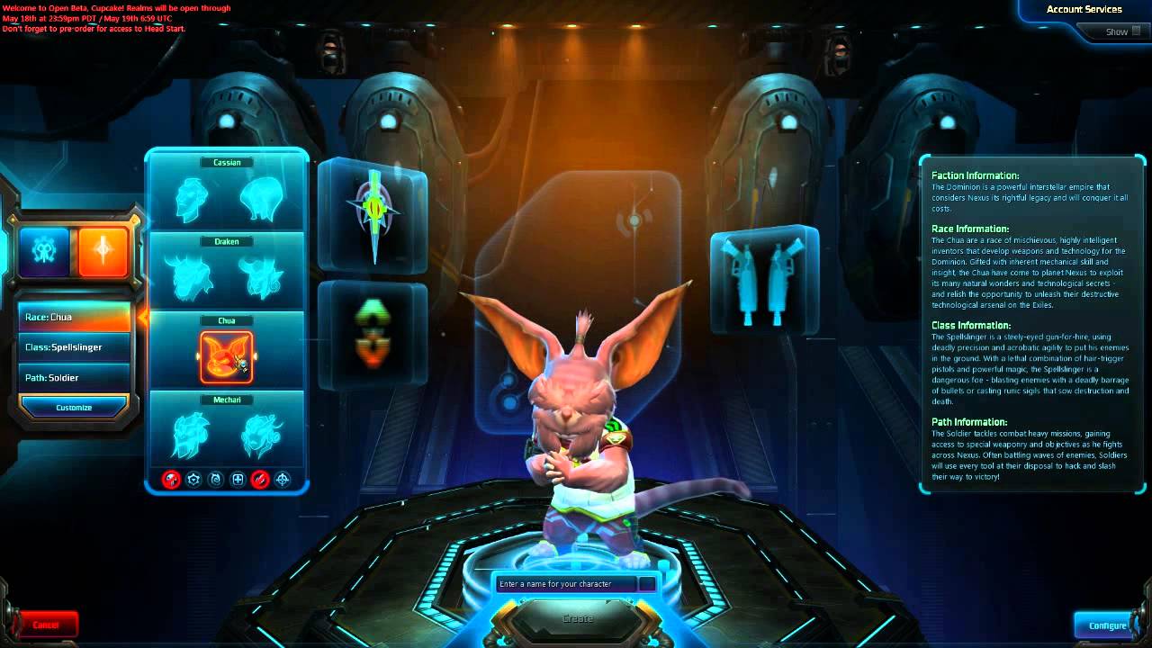 WildStar Character Creation - Chua - YouTube