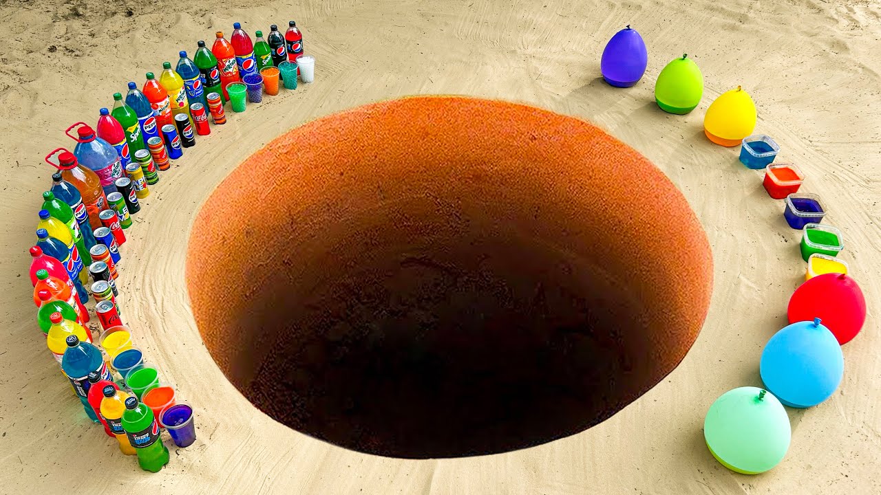 Big Toothpaste Eruption from hole, Chupa Chups, 7up, Schweppes, Sprite ...