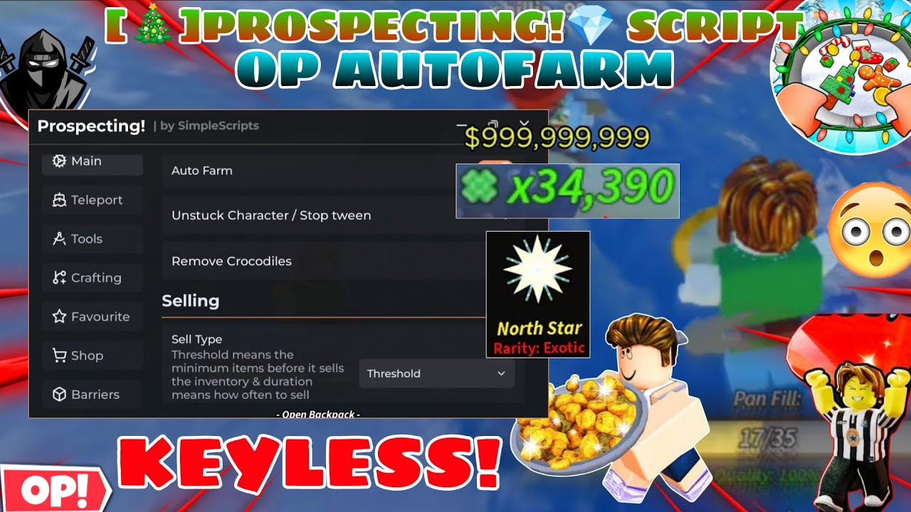 [🎄]Prospecting!💎 OP *No-key* Script Autofarm(Dig,wash🔥),Unlock all ...