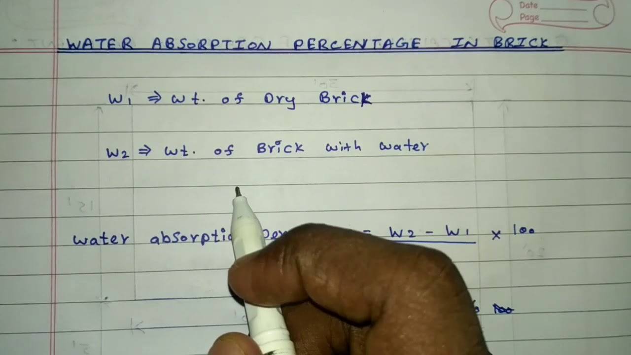 Water absorption percentage in brick - YouTube