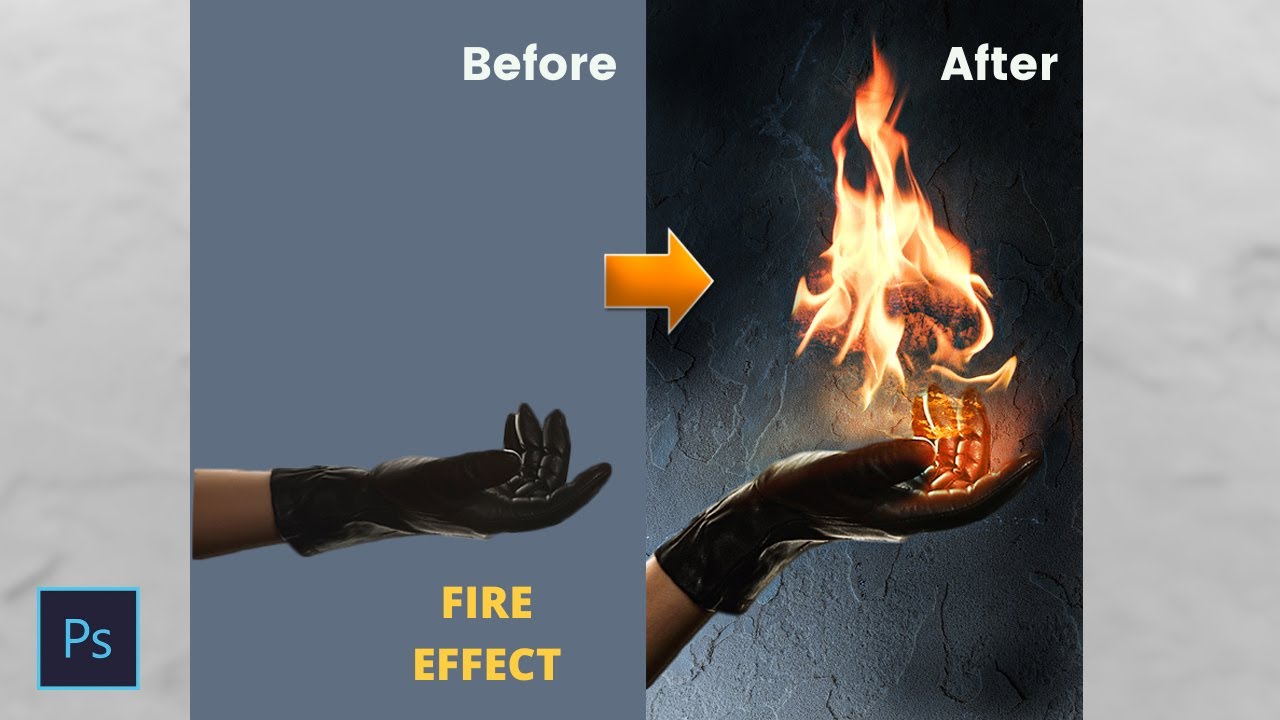 fire effect in photoshop - photo manipulation - YouTube