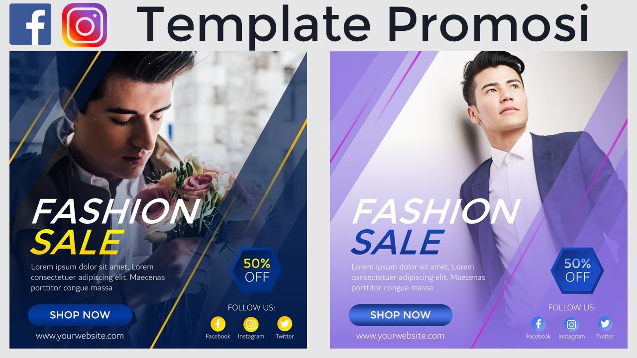Template PowerPoint postingan sosial media - Banner Iklan PowerPoint ...