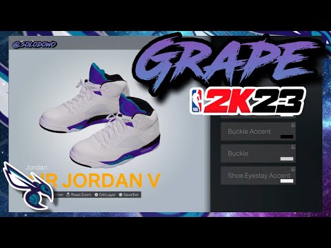 HOW TO MAKE Air Jordan 5 “Grape” In NBA 2K23 Shoe Creator (Next Gen ...