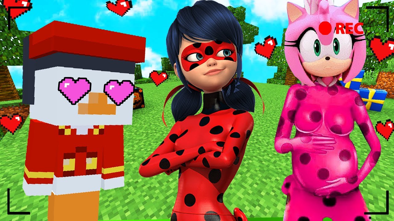 LADYBUG UND AMY ROSE STELLEN IHM EINE LIEBESFALLE in Minecraft - YouTube