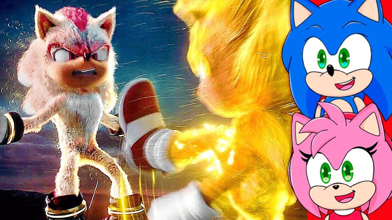Sonic and Amy watch Super Sonic Vs Super Shadow Fight Scene SONIC THE ...