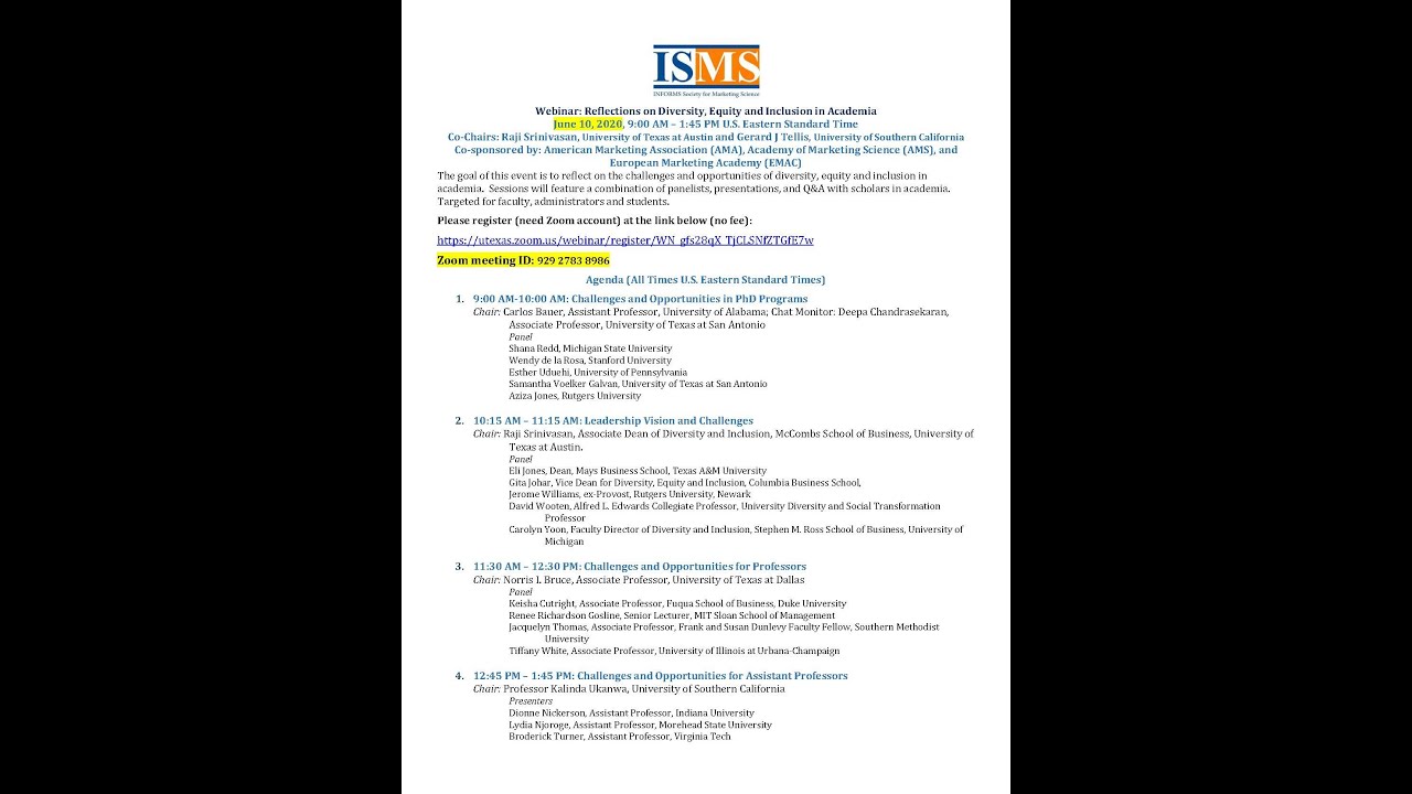 ISMS DEI Webinar Deans' Session - YouTube