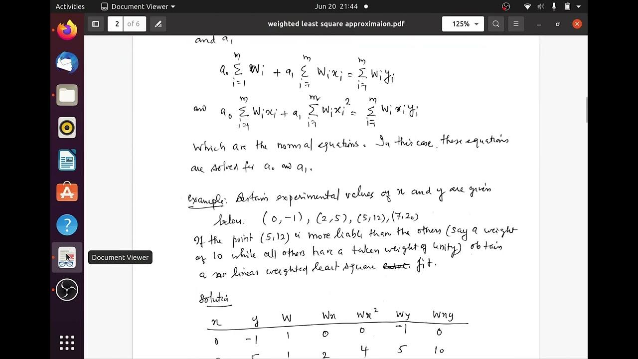 weighted least square approximation - YouTube