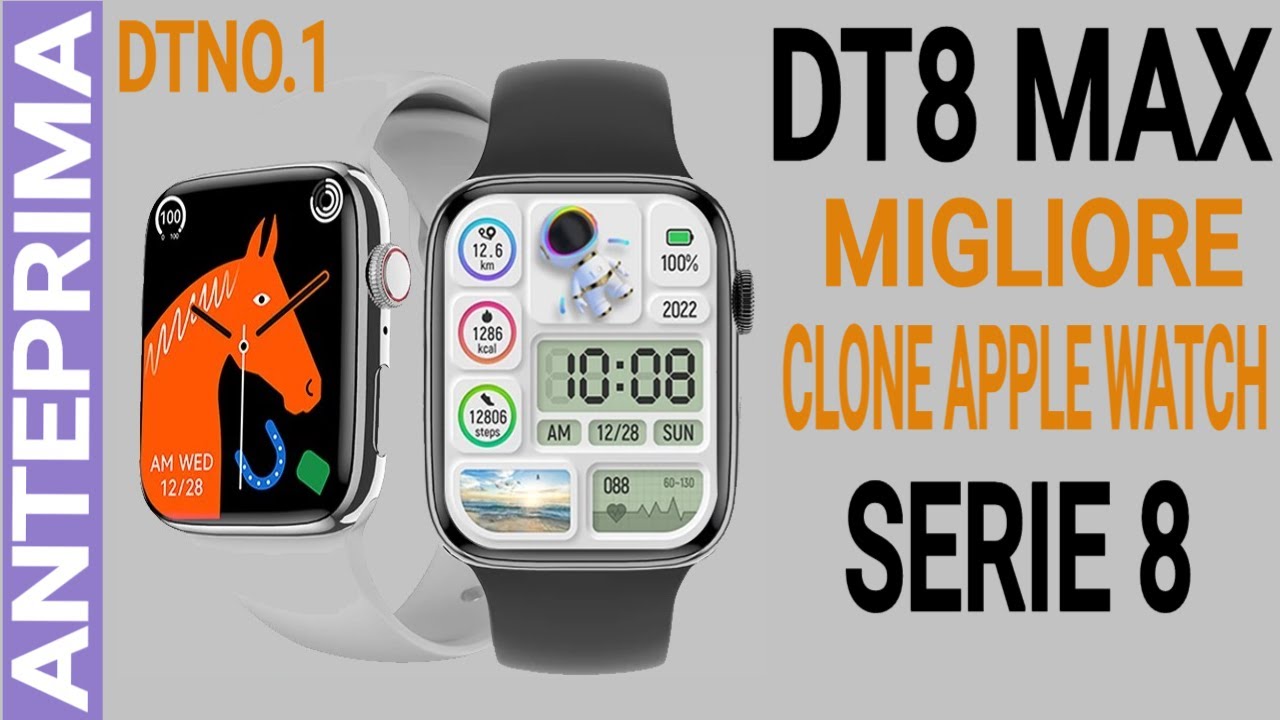 DT8 max unboxing e anteprima con chiamata bluetooth clone apple watch ...