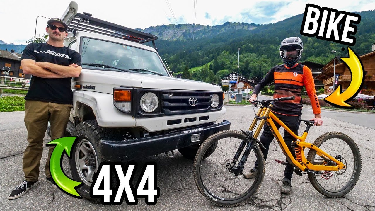 Downhill MTB Vs 4x4 Jeep - YouTube