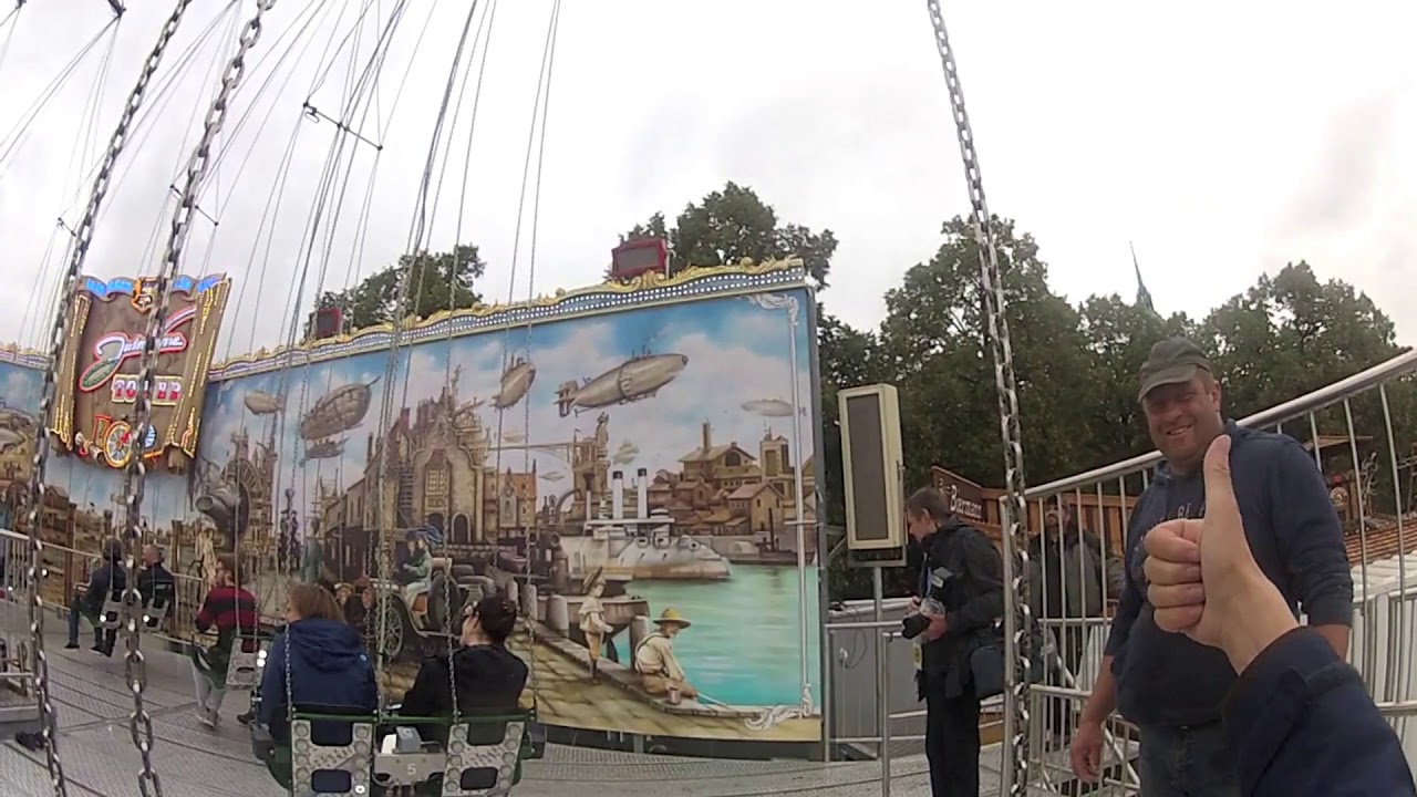 Oktoberfest 2017: Erstflug Jules Verne Tower beim Presserundgang ...