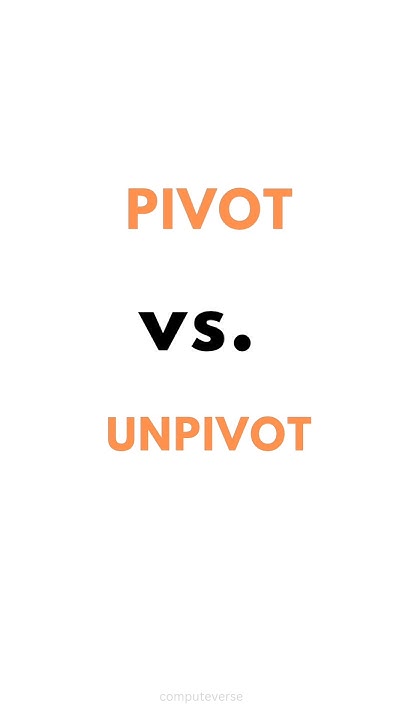 SQL PIVOT Vs. UNPIVOT ️ - YouTube