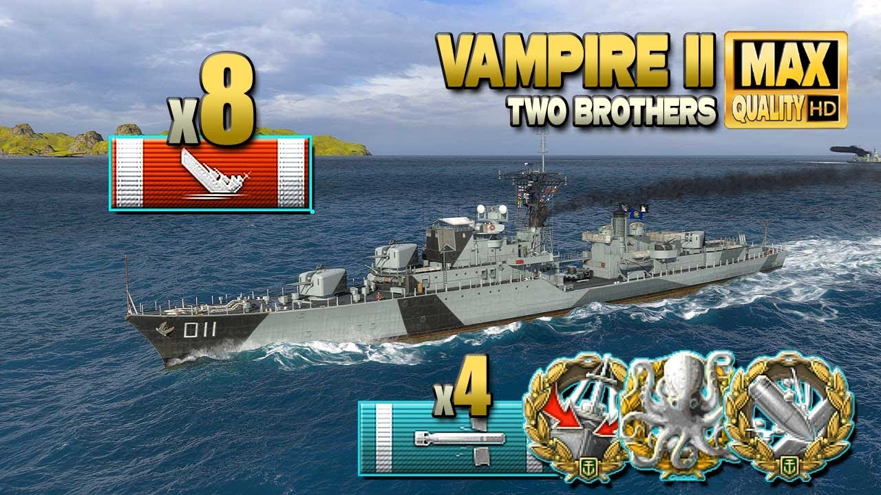 Destroyer "Vampire II": 8 ships destroyed on map "Two Brothers" - World ...