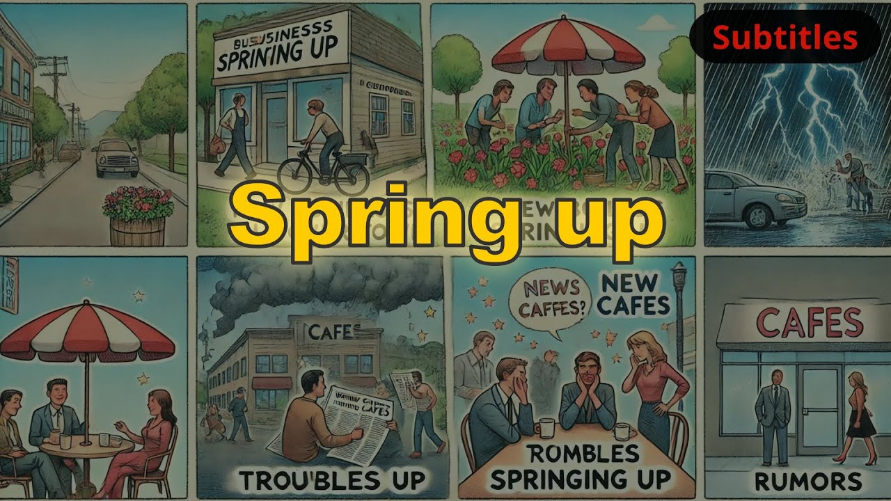Spring up meaning with 5 examples - YouTube