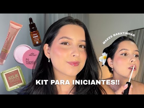 KIT DE MAQUIAGEM para iniciantes só com baratinhos + tutorial completo