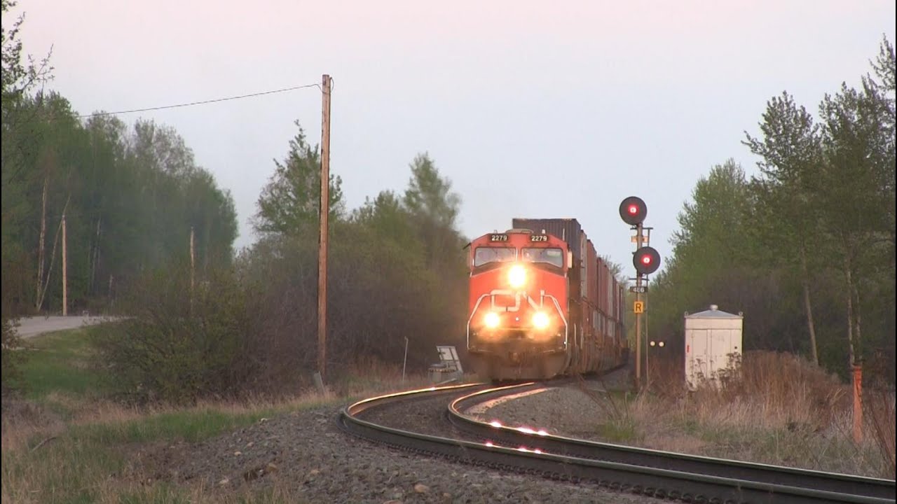 CN Train Spotting HD: CN 2279 & 2550 Leads CN 191 West At Wabamun AB 23/23 5/14/15 - YouTube