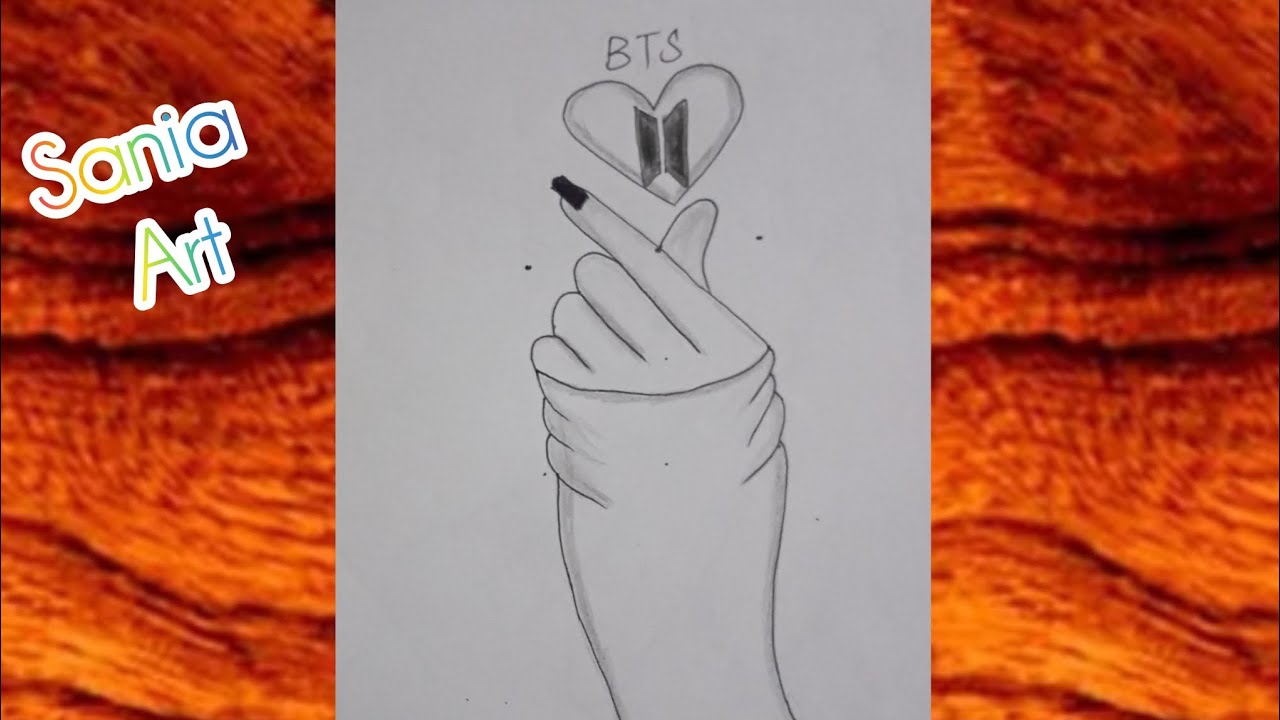 How To Draw a Korean Tumblr Heart Drawing || BTS easy drawing|| BTS ...
