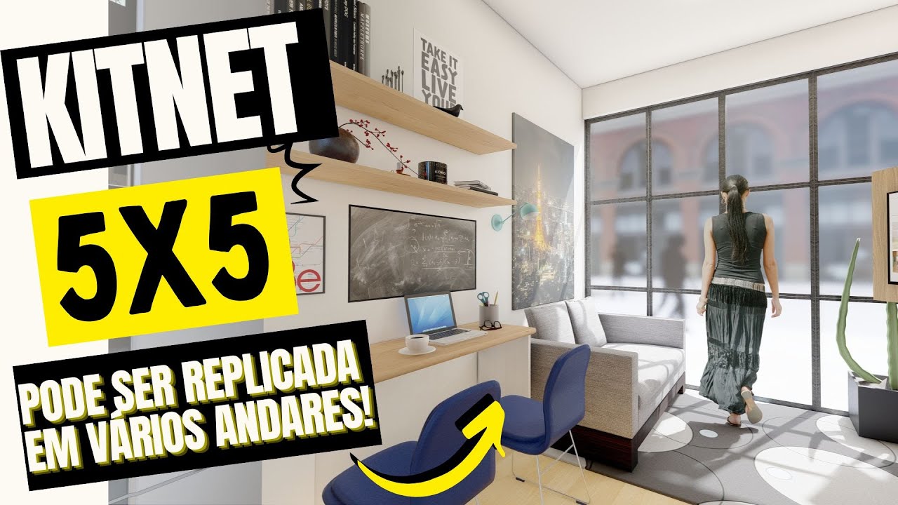 Kitnet 5x5 - kitnet de 25m2 completa - tinyhouse - YouTube