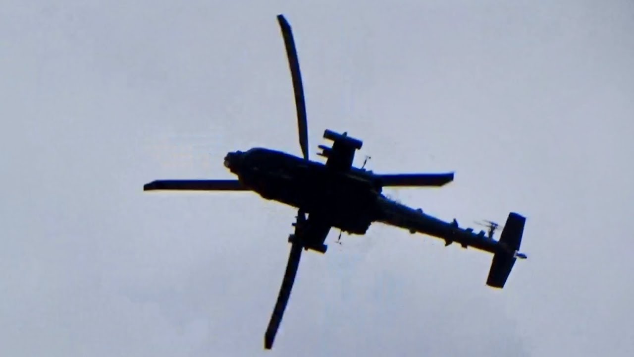 STUNNING LOW MILITARY APACHE Turns For A Perfect Fly Over NAF - YouTube