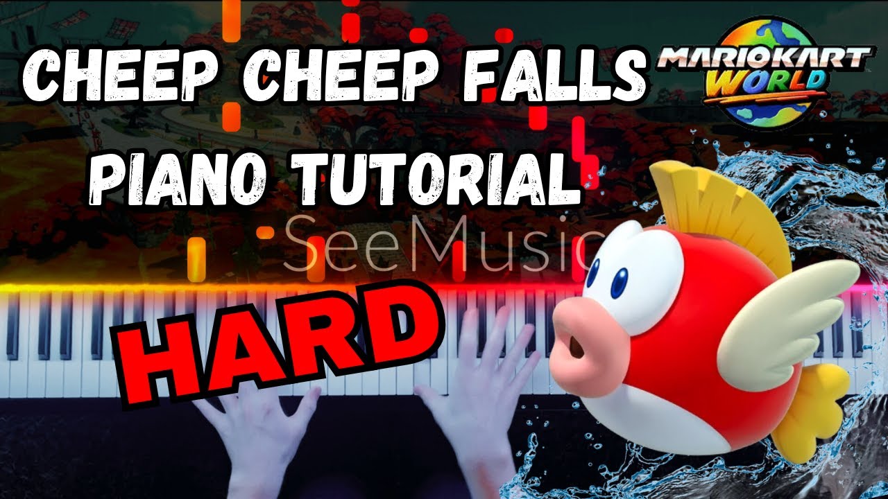 Cheep Cheep Falls Piano Tutorial | Mario Kart World | Sheet Music ...