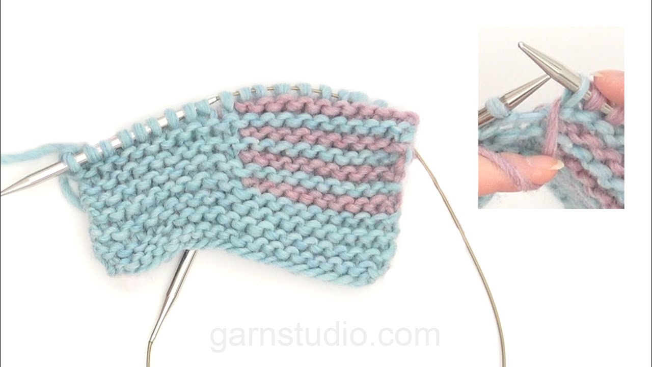 How to knit short rows in garter st with wrap - YouTube