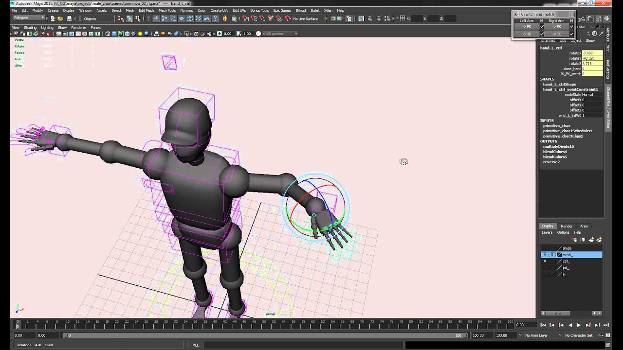 IK-FK matching in Maya - YouTube