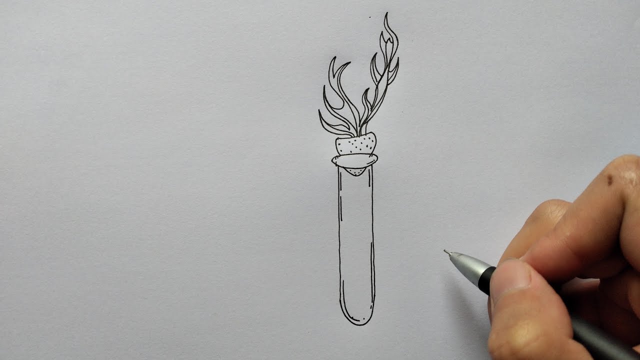 Cómo dibujar un tubo de ensayo/How to draw a test tube - YouTube