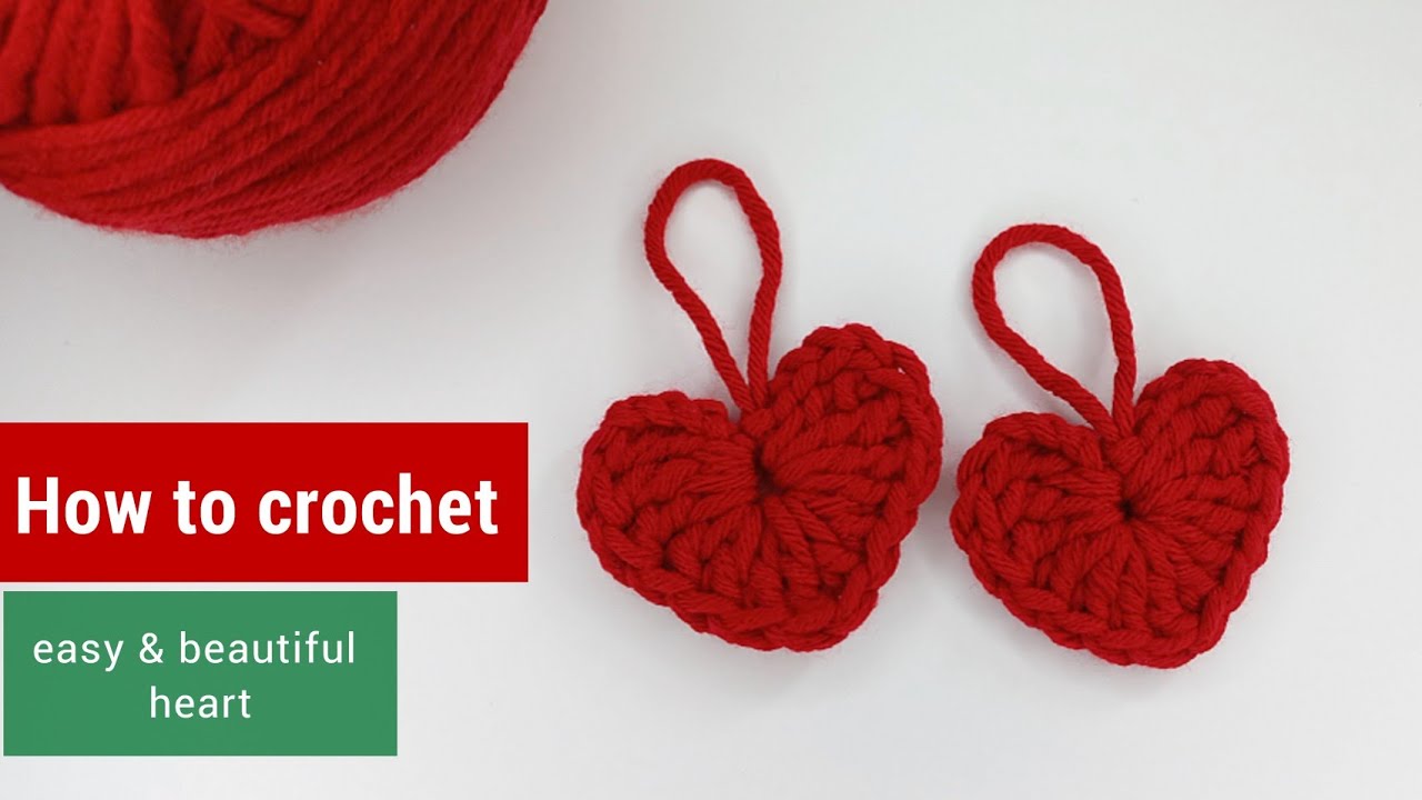 How crochet a heart/crochet heart keychain tutorial(beautiful &easy way ...