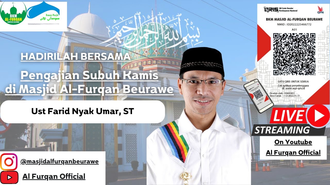 Live Ceramah Subuh Kamis Oleh Ust Farid Nyak Umar, ST - YouTube