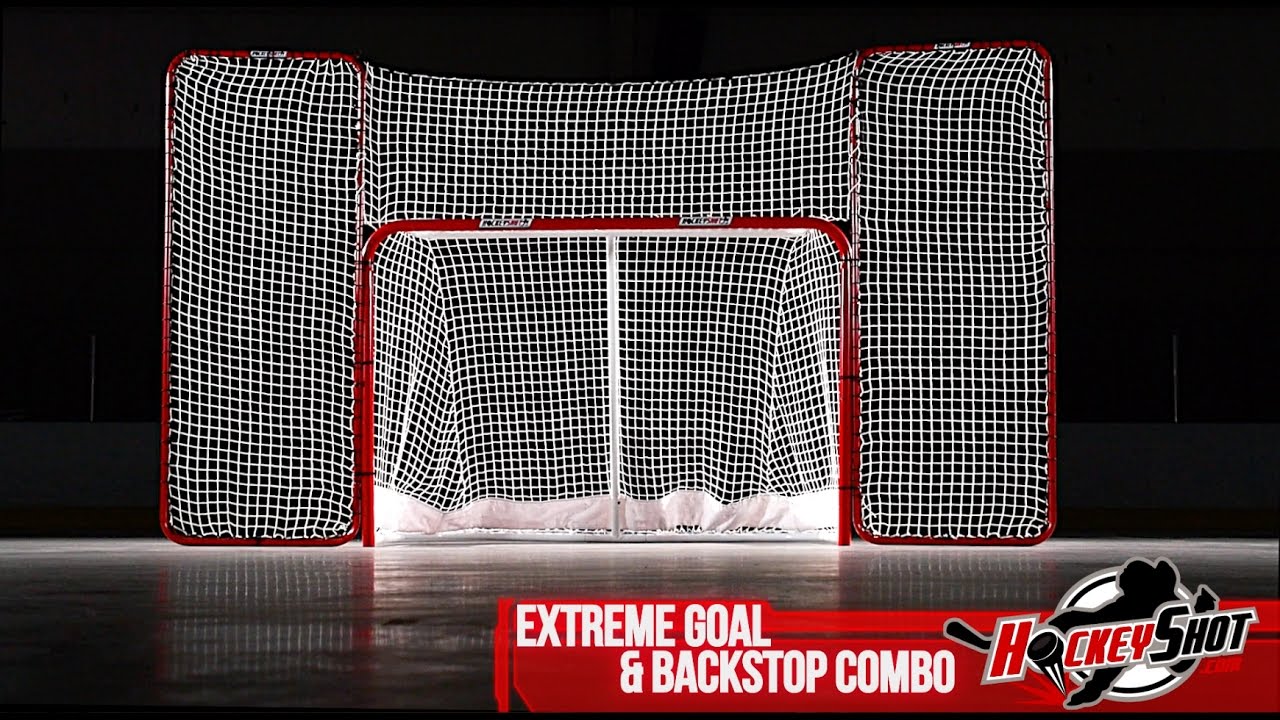 Extreme Goal & Backstop Combo par HockeyShot.com - YouTube