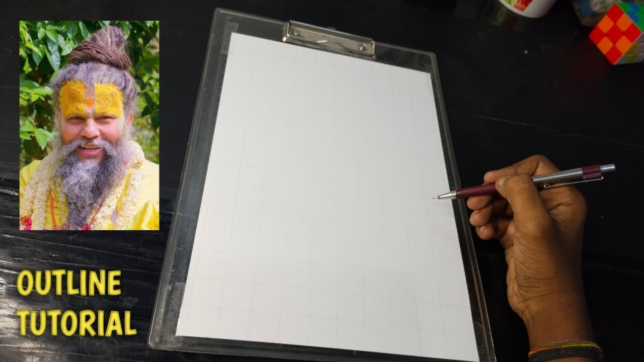Shree Pramanand Ji Maharaj Drawing, Outline Tutorial, Part 1 - YouTube