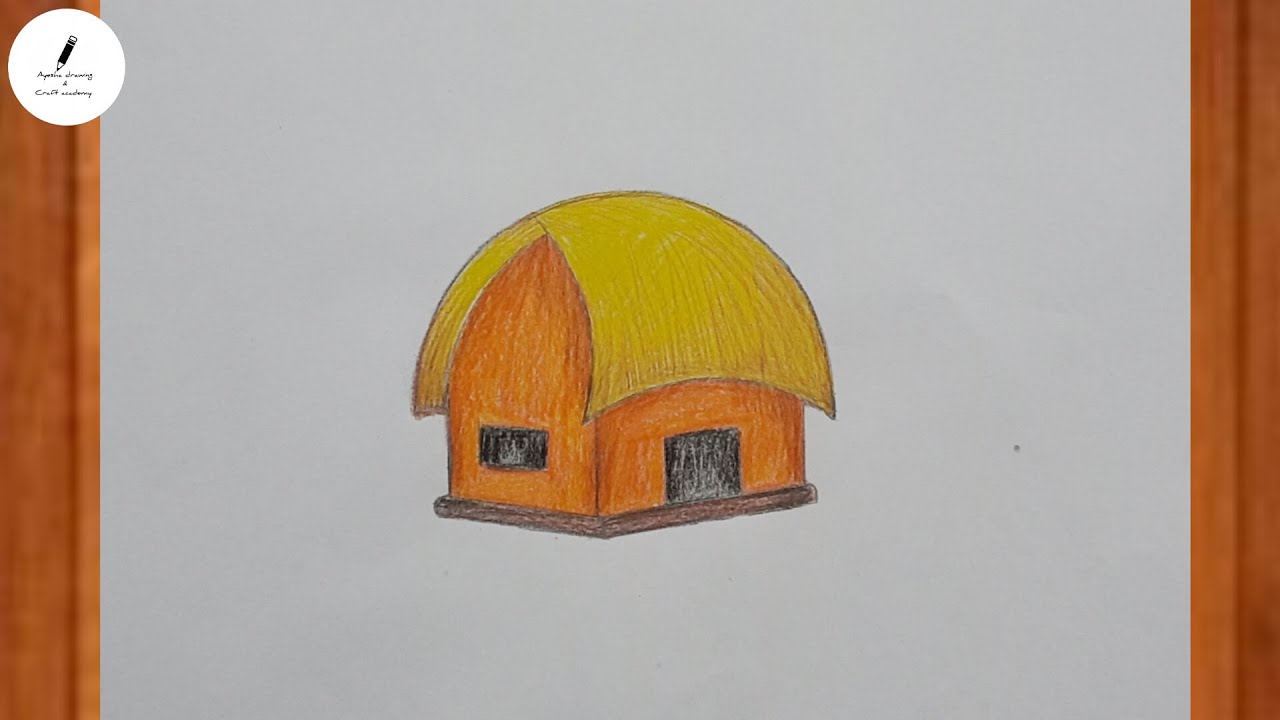 How to draw a "house " easy way || Home draw || Draw Home using scenery ...