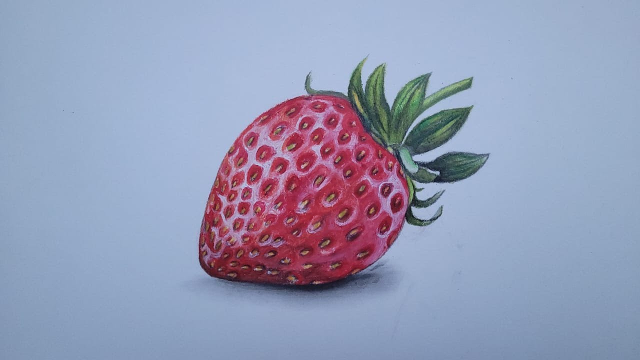 How to Draw a Realistic Strawberry | Color Pencil Shading - YouTube