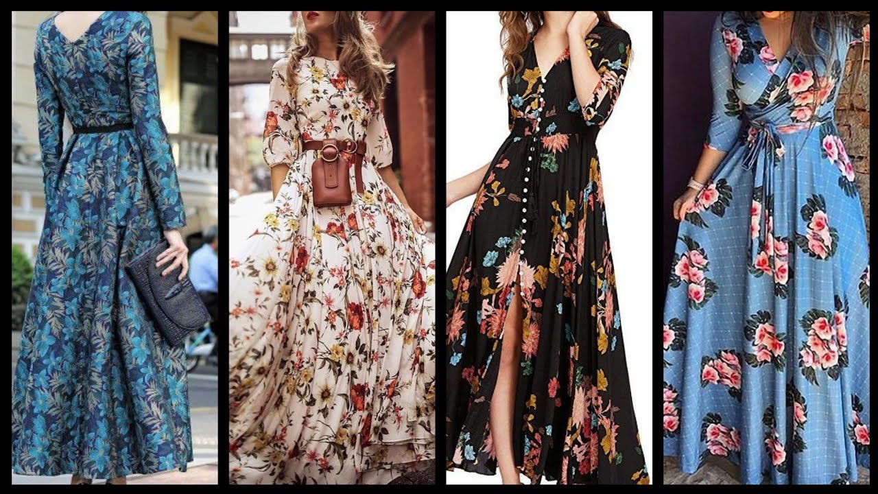 Stylish Beautiful Floor Length Floral Maxi Dress Design Ideas For Girls ...