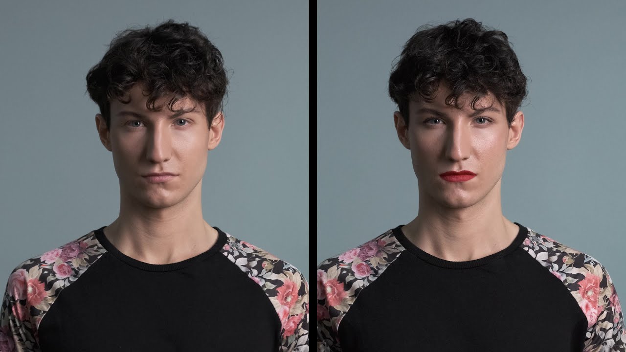 Androgyny. Feminine womanlike man. LGBTQ. Gender identity stock footage ...