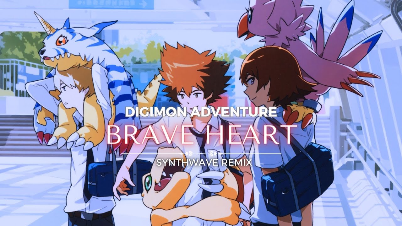 「BRAVE HEART」- DIGIMON ADVENTURE (SYNTHWAVE REMIX) | LUNARIA - YouTube